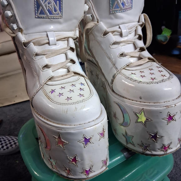 YRU | Shoes | Yru White Platform Shoes With Colorful Stars And Moons ...